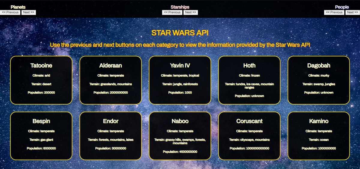 JavaScript: How to Use the Star Wars API for Beginners